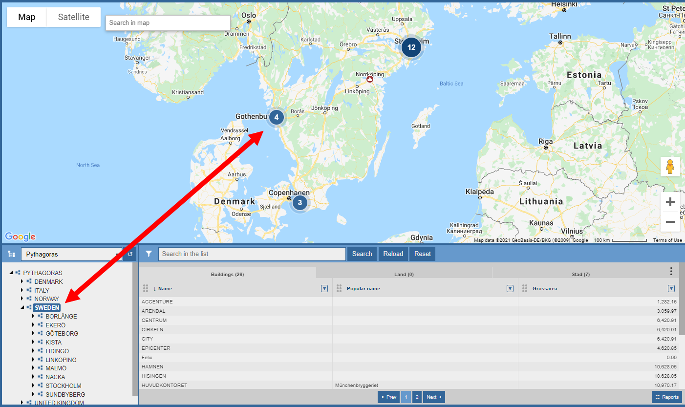 4.1. The map is linked to the navigation tree
